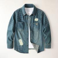China Blue Basic Solid Color french workwear jacket wholesale Long Sleeve Regular Custom (CS017) for sale
