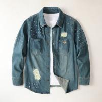 China Blue Basic Solid Color french workwear jacket wholesale Long Sleeve Regular Custom (CS017) for sale