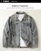 China Zipper Solid Color Youth Trend Long Sleeve french workwear jacket wholesale Polyester 19% Zipper Custom (JK707) for sale