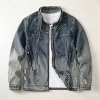 China Solid Color Youth Trend Long Sleeve mens denim jacket wholesale Polyester 19% Zipper Custom (JK712) for sale