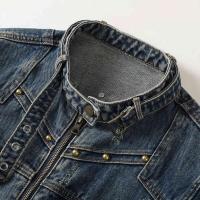 China Solid Color Youth Trend Long Sleeve mens denim jacket wholesale Polyester 19% Zipper Custom (JK712) for sale
