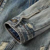 China Solid Color Youth Trend Long Sleeve mens denim jacket wholesale Polyester 19% Zipper Custom (JK712) for sale