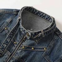 China Solid Color Youth Trend Long Sleeve mens denim jacket wholesale Polyester 19% Zipper Custom (JK712) for sale