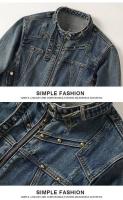 China Solid Color Youth Trend Long Sleeve mens denim jacket wholesale Polyester 19% Zipper Custom (JK712) for sale
