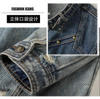 China Solid Color Youth Trend Long Sleeve mens denim jacket wholesale Polyester 19% Zipper Custom (JK712) for sale