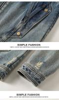 China Solid Color Youth Trend Long Sleeve mens denim jacket wholesale Polyester 19% Zipper Custom (JK712) for sale