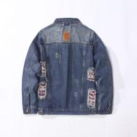 China Blue Fabric Hem Long Sleeve french workwear jacket wholesale Polyester 19% Single Breasted Custom (JK5102) for sale
