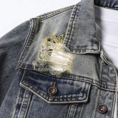 China Fabric Hem Solid Color Youth Trend wholesale skinny jeans mens Long Sleeve Vintage Color Custom (JK590) for sale