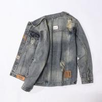 China Fabric Hem Solid Color Youth Trend wholesale skinny jeans mens Long Sleeve Vintage Color Custom (JK590) for sale