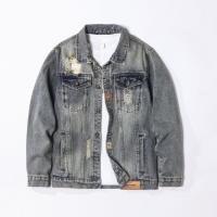 China Fabric Hem Solid Color Youth Trend wholesale skinny jeans mens Long Sleeve Vintage Color Custom (JK590) for sale
