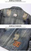 China Fabric Hem Solid Color Youth Trend wholesale skinny jeans mens Long Sleeve Vintage Color Custom (JK590) for sale