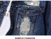 China Solid Color Blue Solid Color Long Sleeve french workwear jacket wholesale Polyester 19% Urban Fashion Custom (JK591) for sale