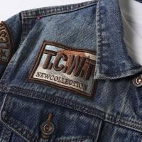 China Blue Fabric Hem Solid Color french workwear jacket wholesale Long Sleeve Polyester 19% Custom (JK549) for sale