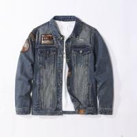 China Blue Fabric Hem Solid Color french workwear jacket wholesale Long Sleeve Polyester 19% Custom (JK549) for sale