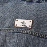 China Blue Fabric Hem Solid Color french workwear jacket wholesale Long Sleeve Polyester 19% Custom (JK549) for sale