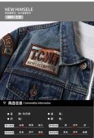 China Blue Fabric Hem Solid Color french workwear jacket wholesale Long Sleeve Polyester 19% Custom (JK549) for sale