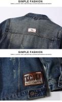China Blue Fabric Hem Solid Color french workwear jacket wholesale Long Sleeve Polyester 19% Custom (JK549) for sale