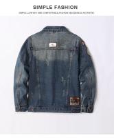 China Blue Fabric Hem Solid Color french workwear jacket wholesale Long Sleeve Polyester 19% Custom (JK549) for sale