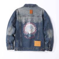 China Blue Printed Fabric Hem french workwear jacket wholesale Youth Trend Long Sleeve Custom (JK580) for sale