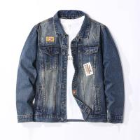 China Blue Printed Fabric Hem french workwear jacket wholesale Youth Trend Long Sleeve Custom (JK580) for sale