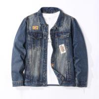China Blue Printed Fabric Hem french workwear jacket wholesale Youth Trend Long Sleeve Custom (JK580) for sale