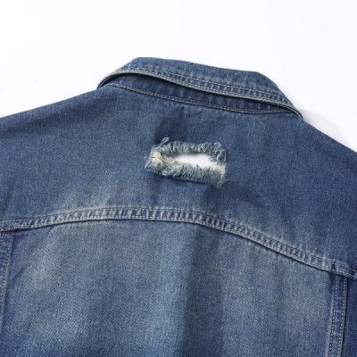 China Solid Color Blue Solid Color Youth Trend french workwear jacket wholesale Regular Single Breasted Custom (MJ578) for sale
