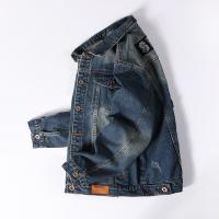 China Blue Fabric Hem Embroidered french workwear jacket wholesale Youth Trend Long Sleeve Custom (JK541) for sale