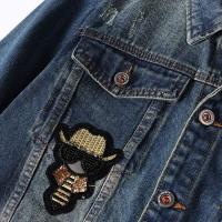 China Blue Fabric Hem Embroidered french workwear jacket wholesale Youth Trend Long Sleeve Custom (JK541) for sale