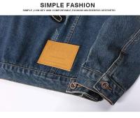 China Blue Fabric Hem Embroidered french workwear jacket wholesale Youth Trend Long Sleeve Custom (JK541) for sale
