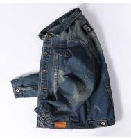 China Blue Fabric Hem Embroidered french workwear jacket wholesale Youth Trend Long Sleeve Custom (JK541) for sale
