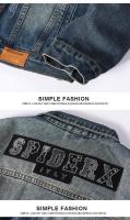 China Blue Fabric Hem Embroidered french workwear jacket wholesale Youth Trend Long Sleeve Custom (JK541) for sale