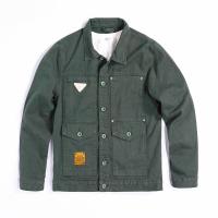 China Daily Cotton 100% Long Sleeve french workwear jacket wholesale Urban Fashion Army Green Khaki Custom (JK544) for sale