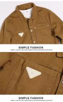 China Daily Cotton 100% Long Sleeve french workwear jacket wholesale Urban Fashion Army Green Khaki Custom (JK544) for sale