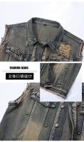 China Solid Color Youth Trend Vintage Color french workwear jacket wholesale Regular Single Breasted Custom (MJ579) for sale