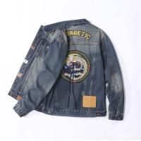 China Embroidered Blue Fabric Hem Embroidered french workwear jacket wholesale Youth Trend Long Sleeve Custom (JK558) for sale