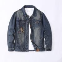China Embroidered Blue Fabric Hem Embroidered french workwear jacket wholesale Youth Trend Long Sleeve Custom (JK558) for sale