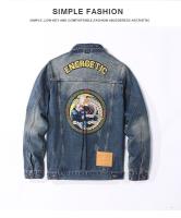 China Embroidered Blue Fabric Hem Embroidered french workwear jacket wholesale Youth Trend Long Sleeve Custom (JK558) for sale