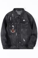 China Black Long Sleeve Urban Fashion biker jacket wholesale Single Breasted Regular Custom (JK540) for sale