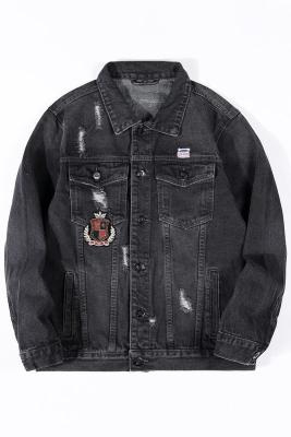 China Black Long Sleeve Urban Fashion biker jacket wholesale Single Breasted Regular Custom (JK540) for sale