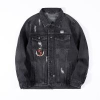 China Black Long Sleeve Urban Fashion biker jacket wholesale Single Breasted Regular Custom (JK540) for sale