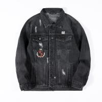 China Black Long Sleeve Urban Fashion biker jacket wholesale Single Breasted Regular Custom (JK540) for sale