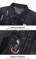 China Black Long Sleeve Urban Fashion biker jacket wholesale Single Breasted Regular Custom (JK540) for sale