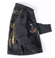 China Black Long Sleeve Urban Fashion biker jacket wholesale Single Breasted Regular Custom (JK540) for sale