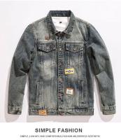 China Embroidered Fabric Hem Embroidered Solid Color french workwear jacket wholesale Youth Trend Long Sleeve Custom (JK543) for sale