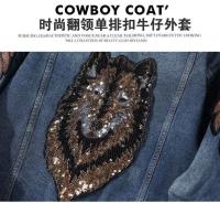 China Blue Blue Fabric Hem Embroidered french workwear jacket wholesale Long Sleeve Polyester 19% Custom (JK537) for sale