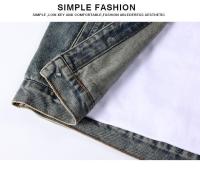 China Daily Embroidered Youth Trend biker jacket wholesale Long Sleeve Vintage Color Custom (JK532) for sale
