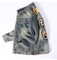 China Daily Embroidered Youth Trend biker jacket wholesale Long Sleeve Vintage Color Custom (JK532) for sale