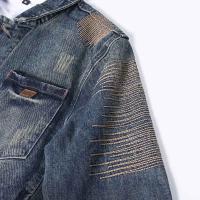 China Blue Daily Solid Color biker jacket wholesale Youth Trend Long Sleeve Custom (JK524) for sale