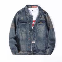 China Blue Daily Solid Color biker jacket wholesale Youth Trend Long Sleeve Custom (JK524) for sale