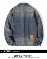 China Blue Daily Solid Color biker jacket wholesale Youth Trend Long Sleeve Custom (JK524) for sale